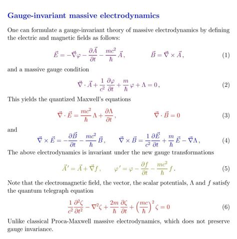 Gauge Invariant Electrodynamics The Conventional De Broglie Proca Electrodynamics Introduces