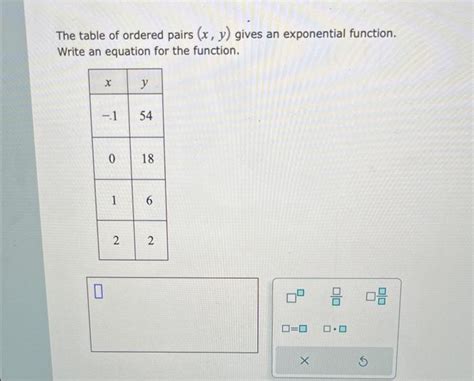 Solved The Table Of Ordered Pairs X Y Gives An Exponential