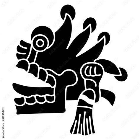 Aztec Skull With Open Mouth And Tongue Stick Out Native American