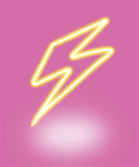 Neon Yellow Lightning Bolt Illustration Stock Illustration