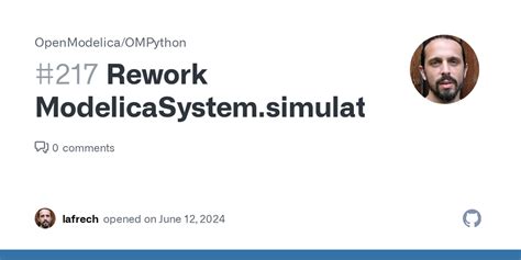 Rework ModelicaSystem Simulate Issue OpenModelica OMPython GitHub