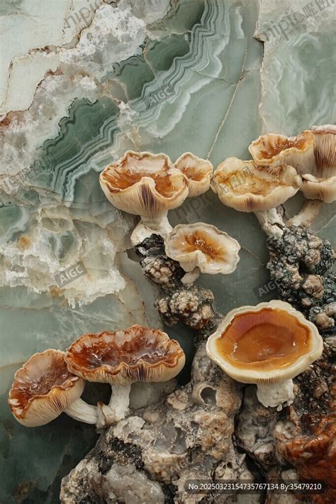 Ai创作图真菌 岩石 生长 自然 有机 纹理 颜色 形态 生物 矿物质 自然界 微观 生命 适应性 昵图网