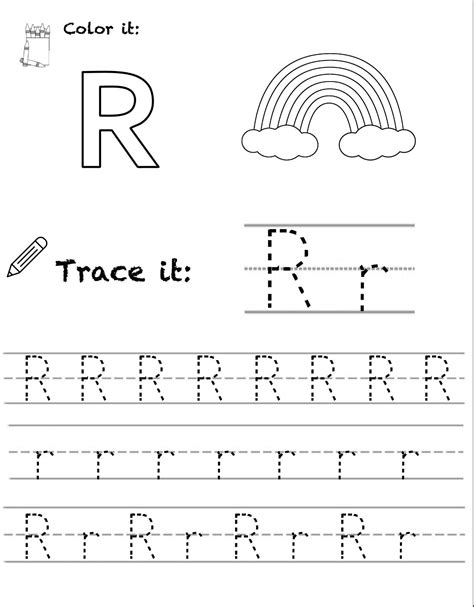 Alphabet Tracing Identification Letter R Etsy