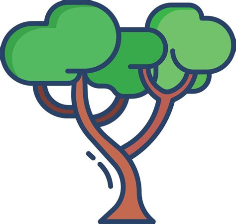 Tree Linear Color Illustration 47127357 Vector Art At Vecteezy