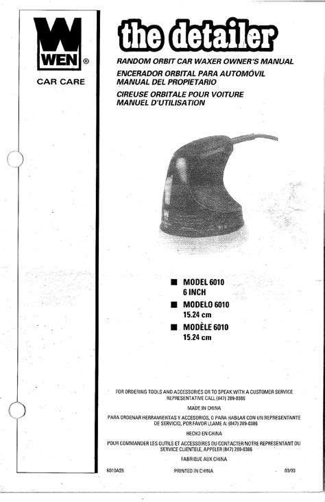 User Manual Wen 6010 English 12 Pages