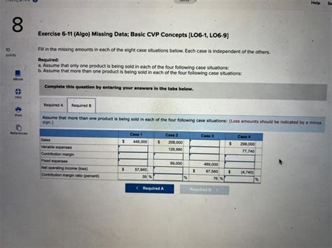 Solved Exercise 6 11 Algo Missing Data Basic Cvp Concepts