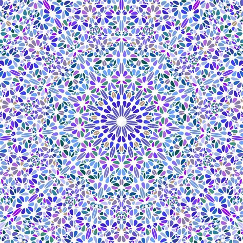 Psychedelic Oriental Abstract Floral Mosaic Mandala Background Design Stock Vector