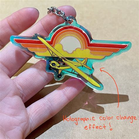 Piper Cub Keychain Aviation Keychain For Pilot T For Aviation Enthusiast Flight Instructor