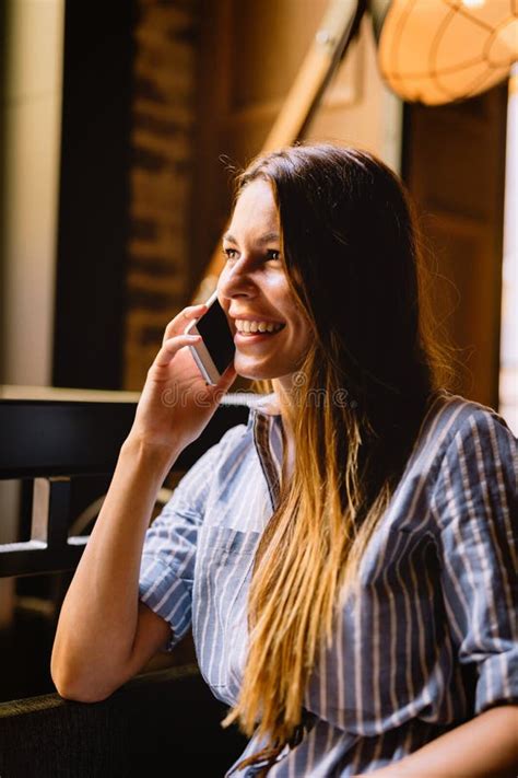 Portrait Of Young Beautiful Smiling Brunette Woman Stock Image Image
