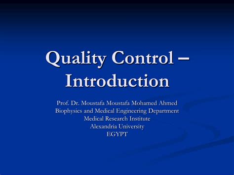 Pdf Quality Control Introduction