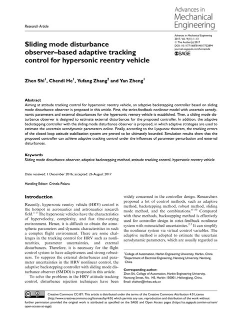 Pdf Sliding Mode Disturbance Observerbased Adaptive Tracking Control