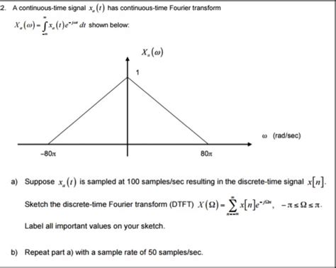 A Continuous Time Signal X T Has Continuous Time Chegg
