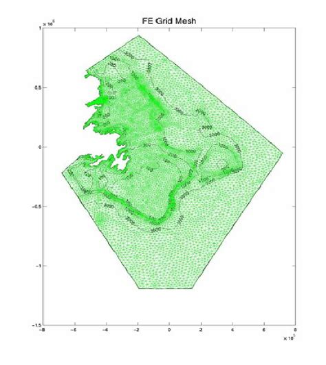 the horizontal finite element grid slns2 used in the numerical model