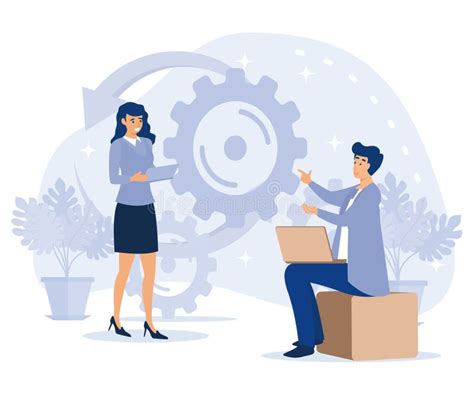 Remote Developers Concept E Commerce Development Cross Platform Stock Vector Illustration Of