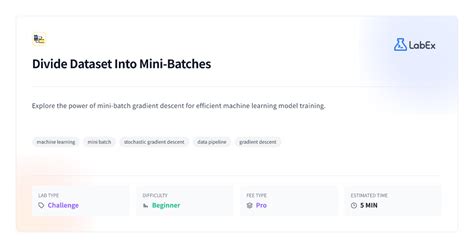 Divide Dataset Into Mini Batches Labex