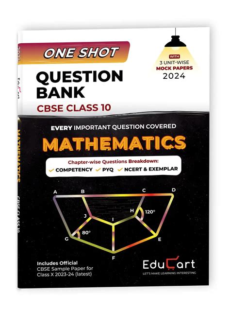 Educart One Shot Question Bank Mathematics Cbse Class 10 For 2024 Only Important Questions