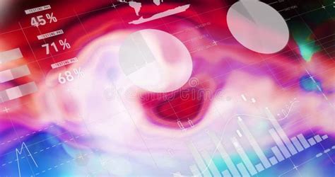 Colorful Charts And Graphs Creating Animation Over Swirling Abstract