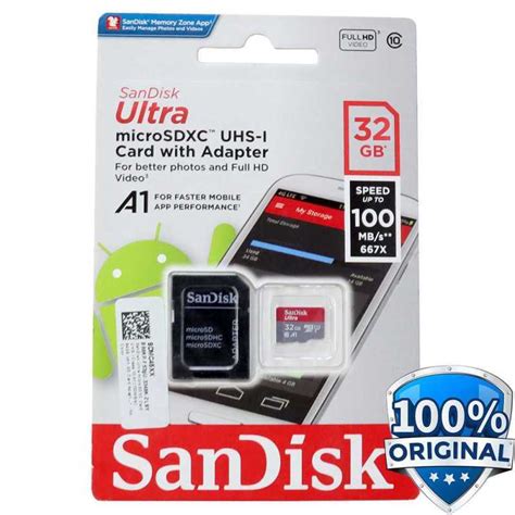 Jual SanDisk Ultra MicroSDHC XC Card UHS I Class 10 A1 With SD Card Adapter Storage Internal 64