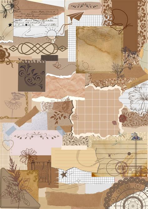 Vintage Journal Idea Scrapbook Stickers Photo Frame Wallpaper