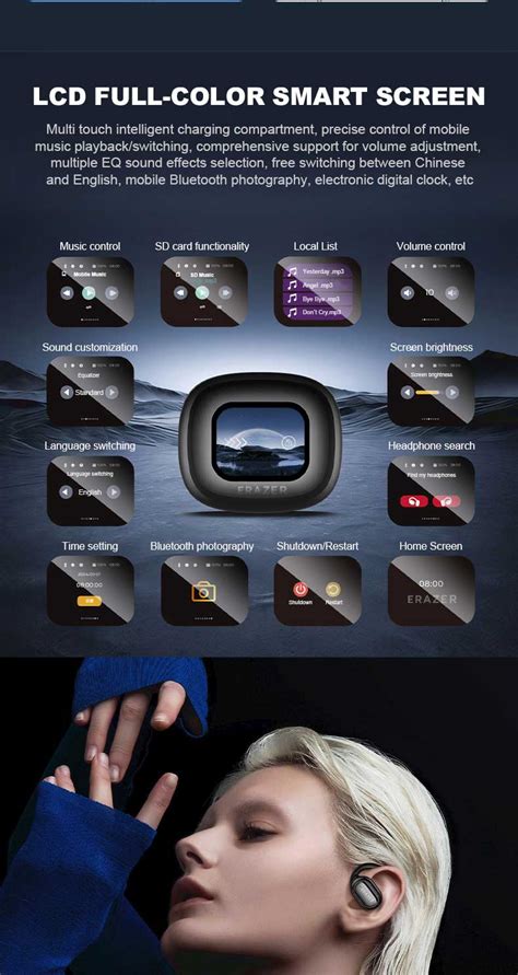 Lenovo Erazer Xp Wireless Bluetooth Earphone With Touch Screen Display Bluetooth Earbuds