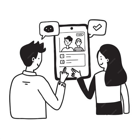 Premium Vector A Man Working With A Laptop And A Picture Of A Man Working On A Computer