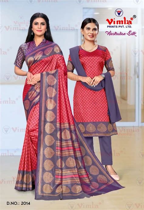 Vimla Prints Australian Silk Uniform Saree And Suit At ₹ 759 Piece