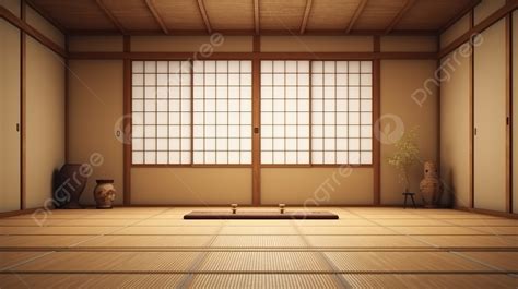 3d로 렌더링된 전통적인 다다미 바닥과 나무 벽이 혼합된 고요한 일본식 젠 룸 집 바닥 방 창문 빈 집 배경 일러스트 및 사진 무료 다운로드 Pngtree