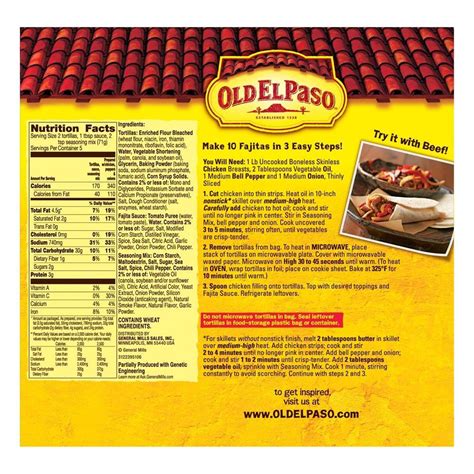 Old El Paso Fajita Dinner Kit 125 Oz Pack Of 6 Mild Sauce And Seasoning Mix With Flour
