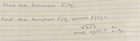 Solved Find The Function Fg Find The Function Fg Given
