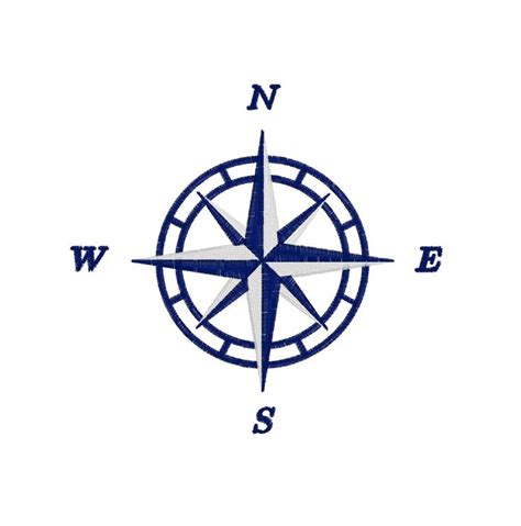 Nautical Compass 5 Sizes Machine Embroidery Designs Instant Download