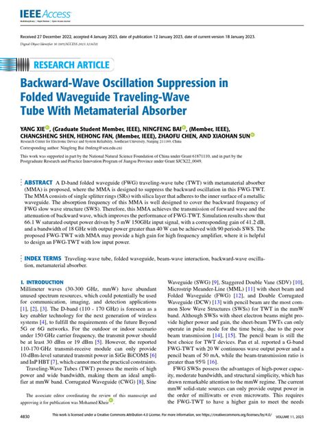 10backward Wave Oscillation Suppression In Folded Waveguide Traveling Wave Tube With