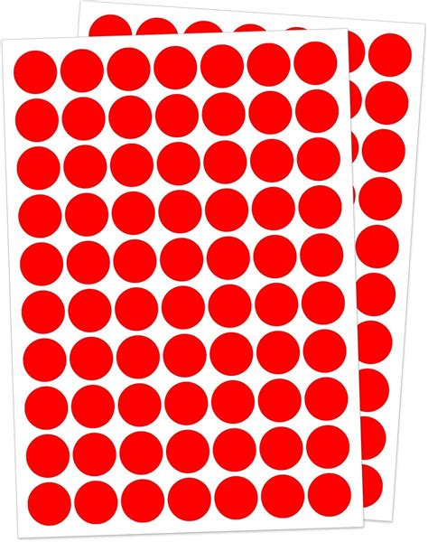 Ouzoustate 1 Red Dot Stickers 1050 Pcs Round Circle Stickers Colored Coding Labels