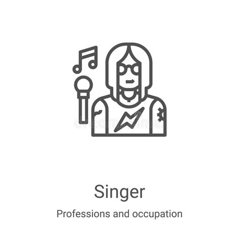 Singer Icon Vector From Professions And Occupation Collection Thin Line Singer Outline Icon