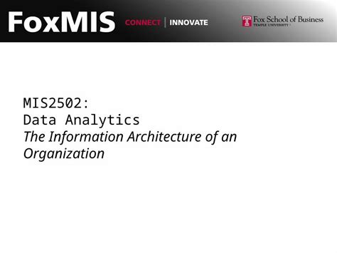 Pptx Mis2502 Data Analytics The Information Architecture Of An