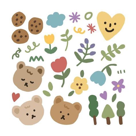 ୨୧ College 에 있는 Nene 🥀님의 핀 두들 패턴 미적 스티커 인쇄용 스티커