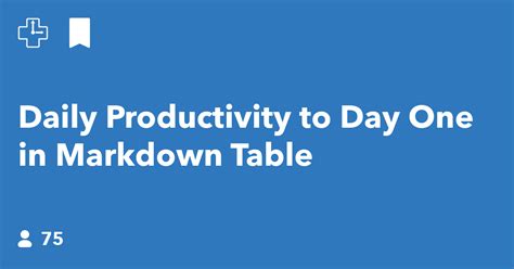daily productivity to day one in markdown table ifttt