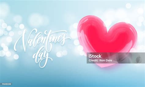 해피 발렌타인 하루 인사말 카드 배경에 대 한 텍스트와 발렌타인 레드 크리스탈 하트 문자 블루 빛 광택의 벡터 발렌타인 데이 인사말 카드 디자인 서식 파일 2월에 대한 스톡