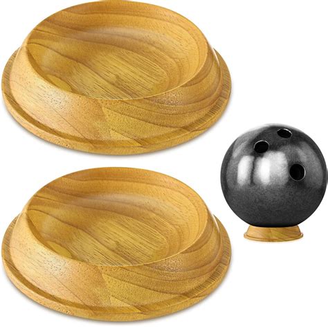 Aceorbit 2 Pcs Solid Hardwood Bowling Ball Cup Holds