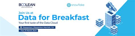 Snowflake Data For Breakfast Event Pleasanton Marriott Boolean Data Systems