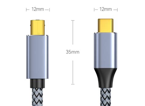 High Resolution Dtech 3m Usb 2 0 C B Male To B Male Printer Cable Nylon Braided Usb C To Usb B