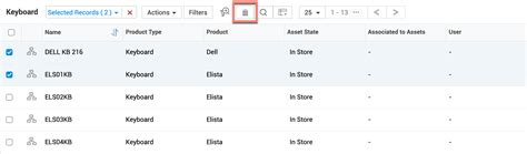 edit delete asset components