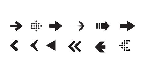 Set Arrow Icon Collection Different Arrows Sign Black Vector Arrows