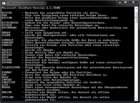 Alles über Diskpart Befehle In Windows 10
