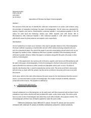 Formal Lab Paper Chromatography Alejandra Gama Chem 210 01 Lab Report 10 15 2012 Separation Of