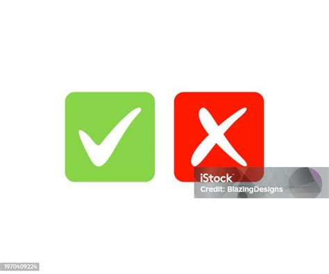 사각형 아이콘에 표시와 십자 표시를 선택합니다 플랫 색상 승인 및 거부 아이콘 체크 표시 및 교차 벡터 디자인 및 일러스트레이션 0명에 대한 스톡 벡터 아트 및 기타 이미지