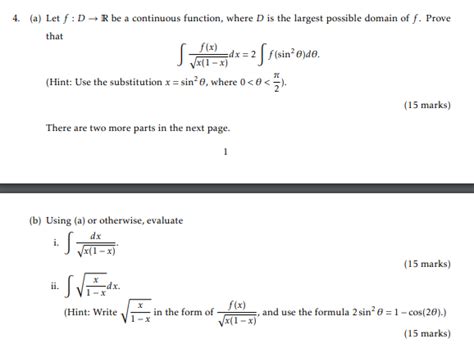 Solved A Let F DR Be A Continuous Function Where D Is Chegg