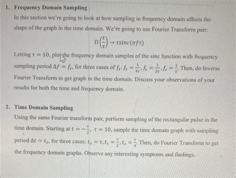Solved Frequency Domain Sampling In This Section We Re Going Chegg Com