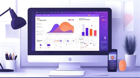 modern workplace analytics dashboard displayed on computer screen stock