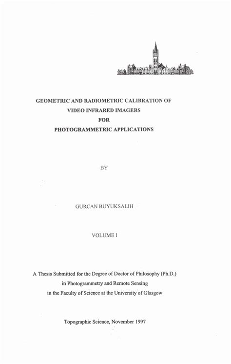 Pdf Geometric And Radiometric Calibration Of Video Infrared Imagers