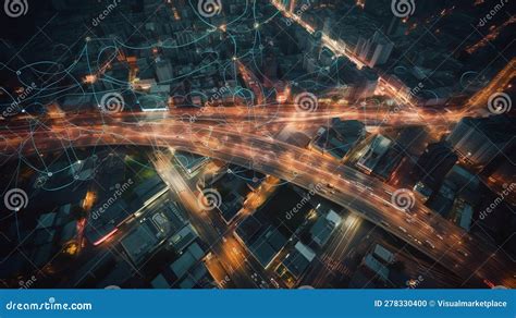 Traffic Data Analytics Using Ai Stock Illustration Illustration Of